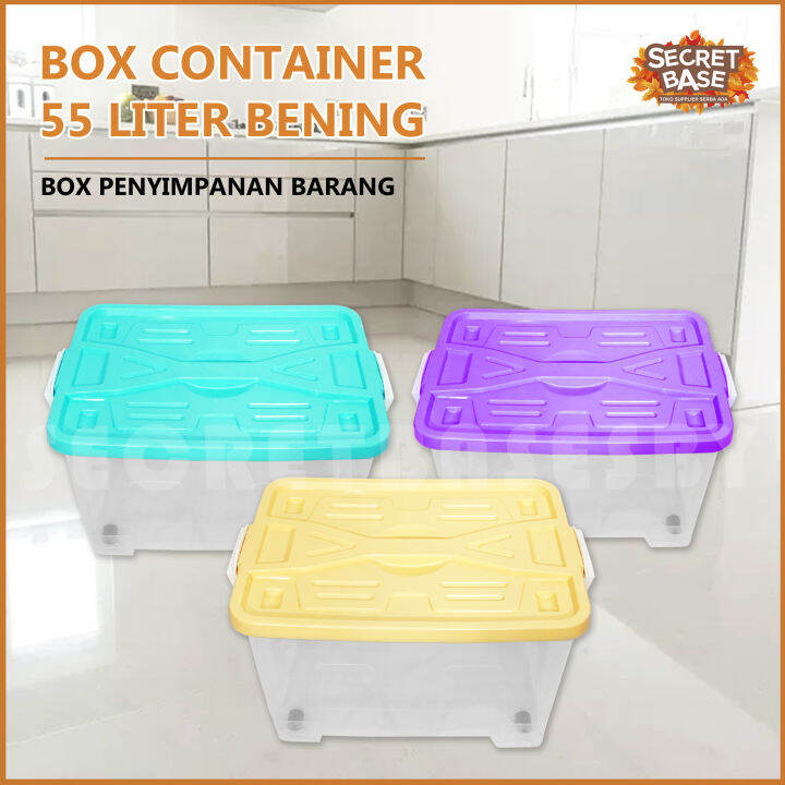 BOX CONTAINER 55 LITER + RODA - Kontainer Box Plastik / Container Box | Lazada Indonesia