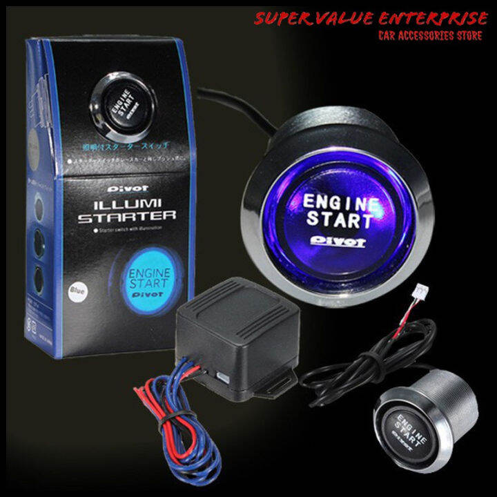 Pivot Car Engine Push Start Button Switch Ignition Starter Kit With LED ...