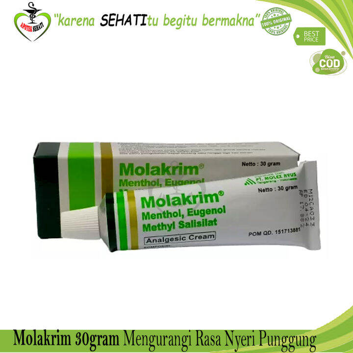 Molakrim Cream 30 g Meredakan NYERI Otot Terkilr Nyeri Akibat Memar ...