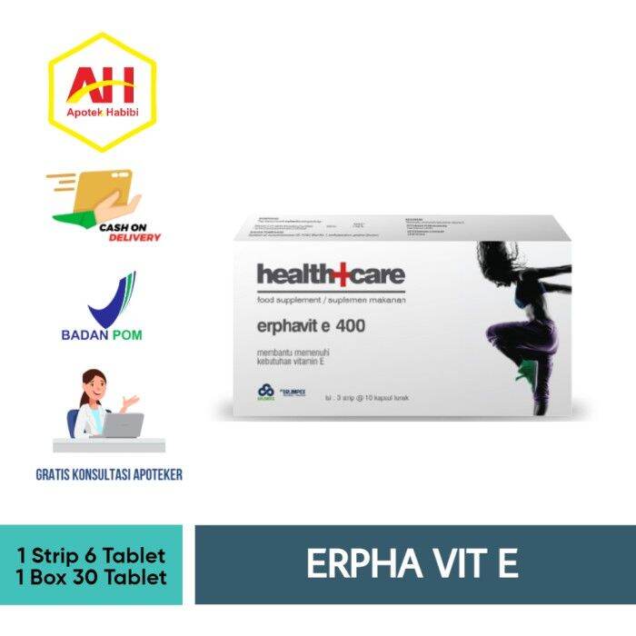ERPHA VIT E 400 ERPHAVIT E 400MG BOX 30 TABLET OBAT MULTIVITAMIN ...
