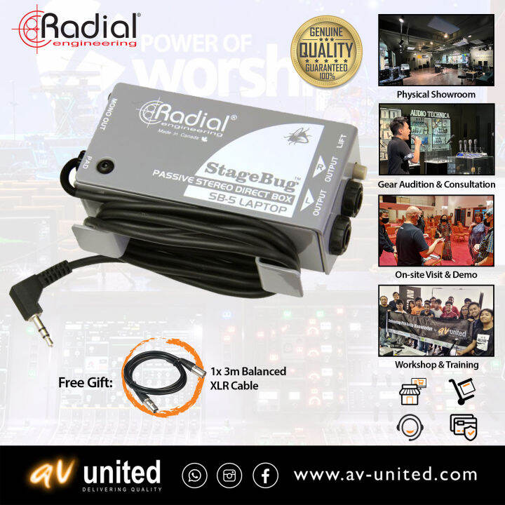 [LIMITED STOCK OFFER] Radial Engineering StageBug SB- 5 Compact Stereo Laptop DI | Lazada