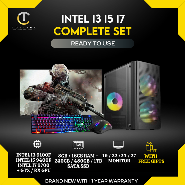 [ COMPLETE PC SET ] INTEL Core i5 i3 i7 9th Gen CPU Desktop Package ...