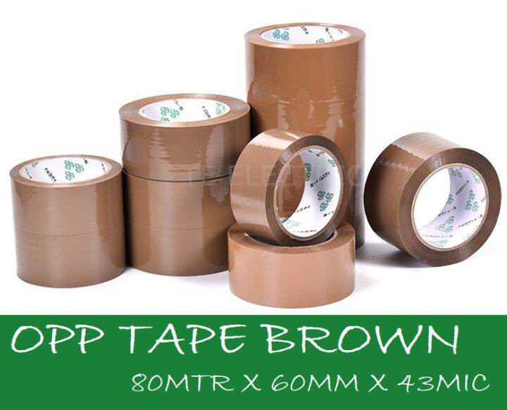 (80METER) OPP TAPE BROWN 43MIC X 60MM THICK HEAVY DUTY QUALITY PACKING ...