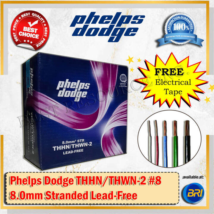 Phelps Dodge Wire Stranded #8 THHN/THWN-2 8.0mm2 Lead-Free 100meters ...