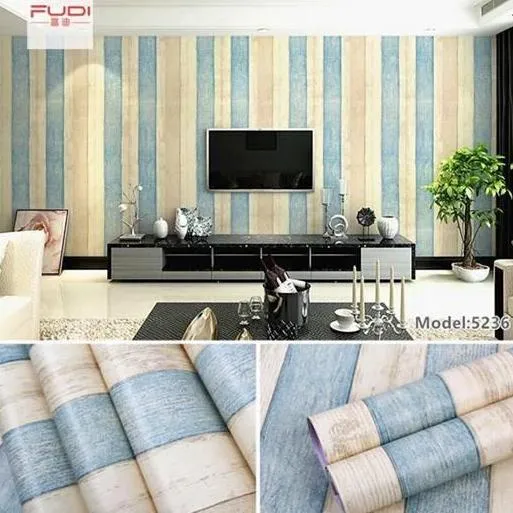 LKF wallpaper Thick waterproof pvc wood grain stickers Boeing film self ...