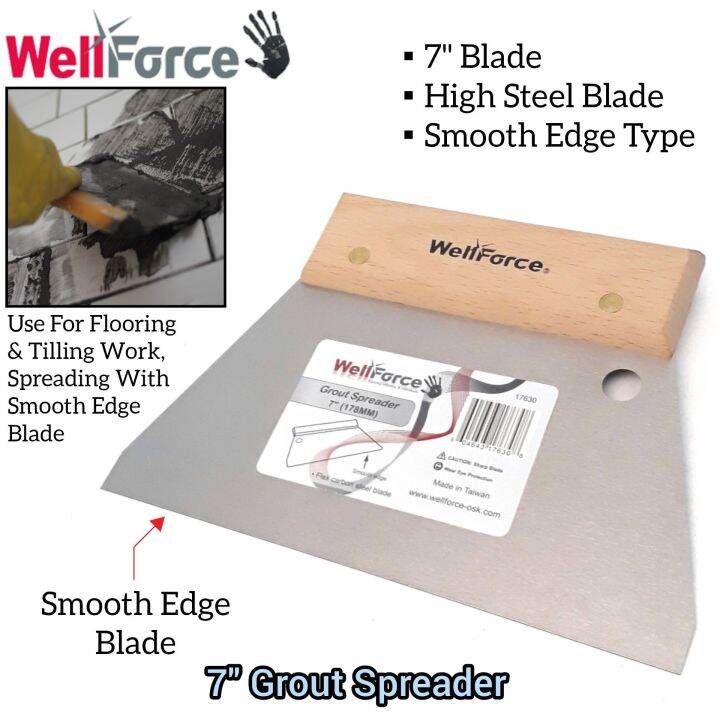WellForce 7" Grout Spreader Smooth Edge For Tiling , Wall Cement | Lazada