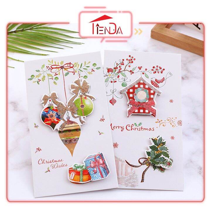 Festival 3D Greeting Christmas Cards Papercraft Merry Christmas Wish ...