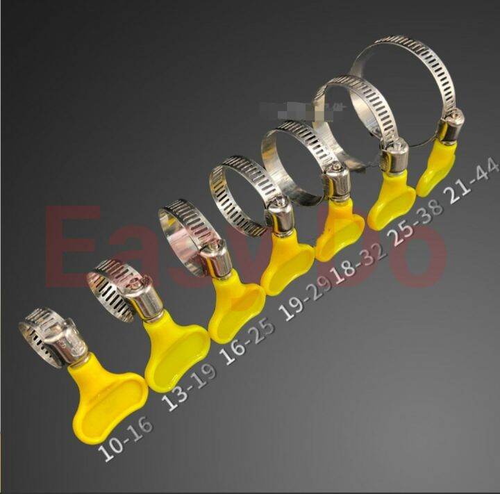 2 PCS Hose Clamp Hose Pipe Clip With Plastic Handle Stainless Steel ...