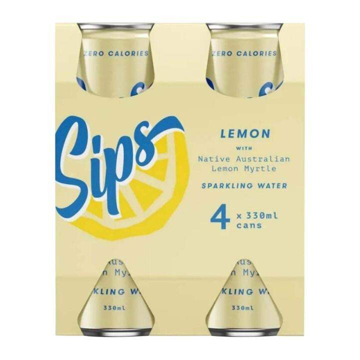 Sips Sparkling Water - Lemon With Native Australian Lemon Myrtle ...