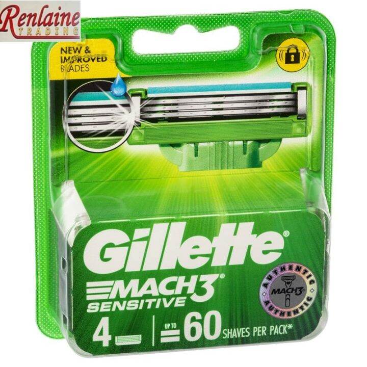 GILLETE MACH3 SENSITIVE 4 BLADES UP TO 60SHAVES PER PACK | Lazada PH