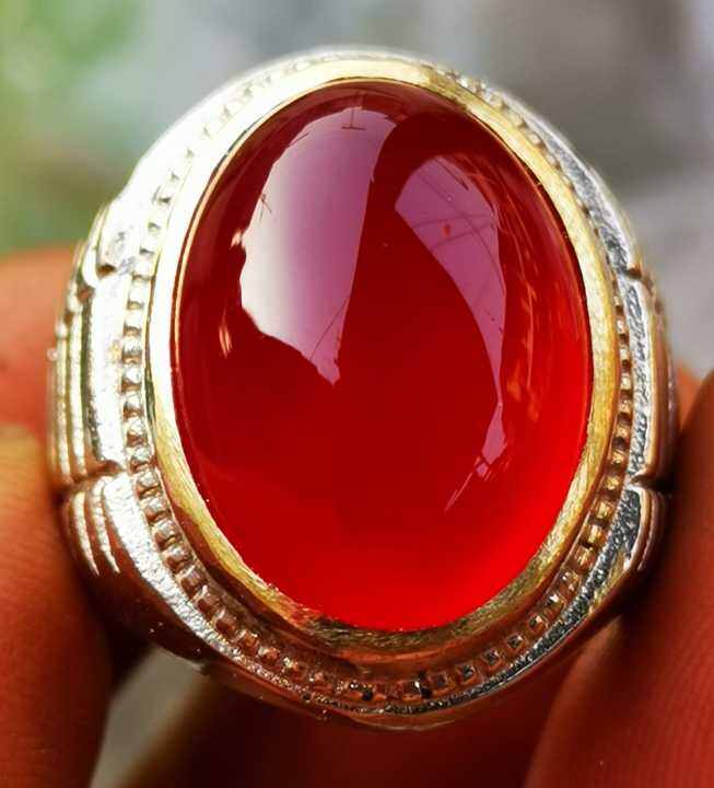 Batu akik natural Red baron chalcedoni crystal | Lazada Indonesia