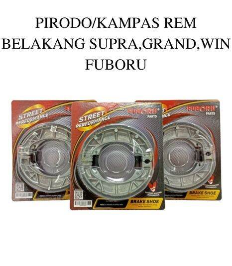 Kampas rem tromol belakang Pirodo Supra Grand Win Merk FUBORU | Lazada ...