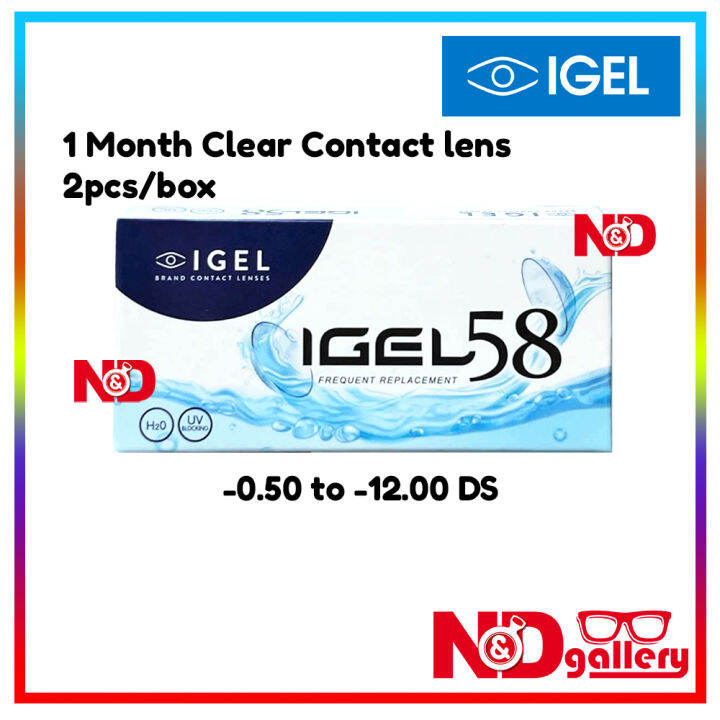 Igel 58 IGEL58 1 Month Clear contact lens 2 pcs/box -0.50 to -12.00 DS ...
