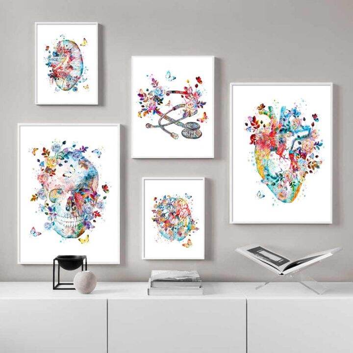 Flower Organ Human Body Anatomy Wall Art Canvas Painting Medical Poster ...