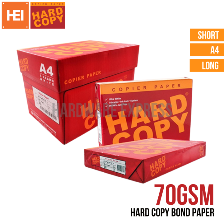 Hard Copy Bond Paper 70gsm (Short, A4, Long) SOLD PER RM | Lazada PH