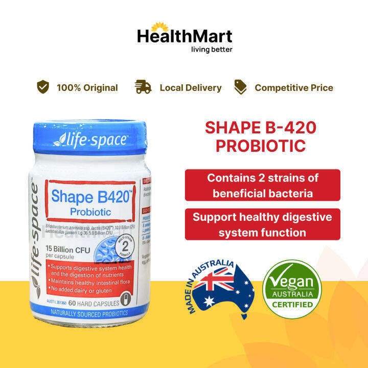 [SG] Life Space Shape B420 Probiotic, 60 Capsules (Vegetarian-friendly ...