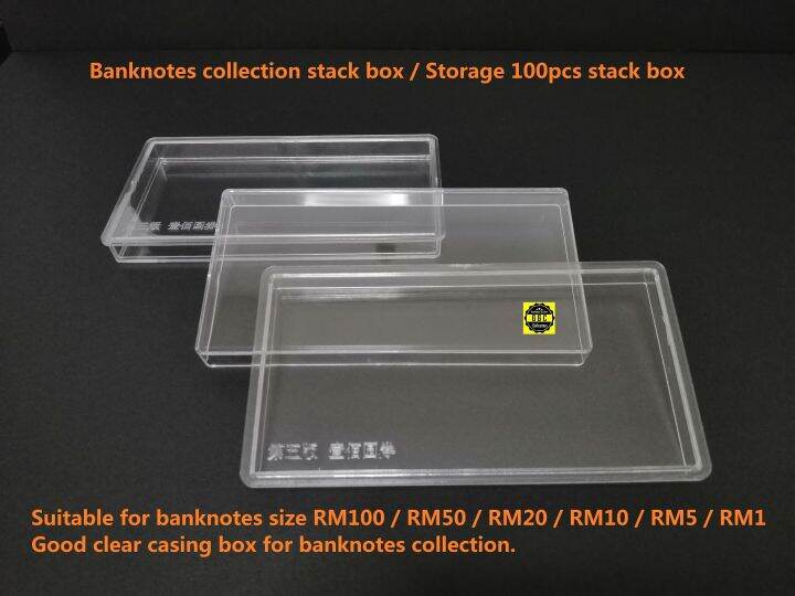Banknotes collection stack box/ storage banknotes 100pcs clear casing ...