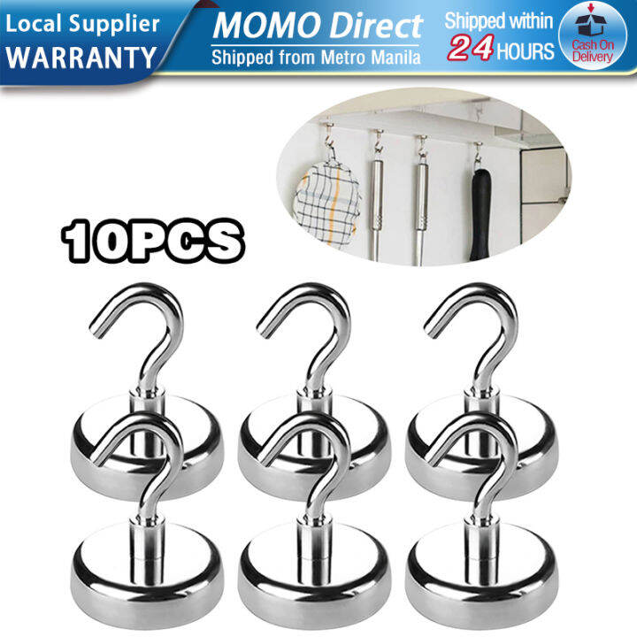 10pcs Magnetic Hooks Heavy Duty Strong Wall Hooks with Magnet | Lazada PH