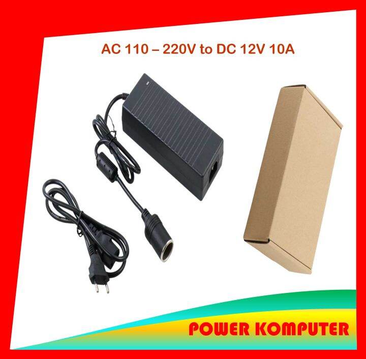 12V 10A 120W Car Inverter Adapter Socket 220V AC To 12V DC Power ...