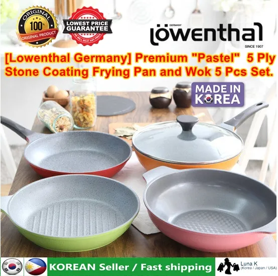 [Lowenthal Germany] Premium "Pastel" 5 Ply Stone Coating Frying Pan and ...