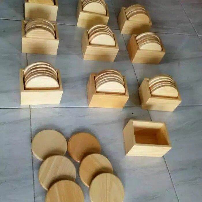 TATAKAN GELAS | ALAS GELAS | COASTER KAYU SOLID UNIK | Lazada Indonesia