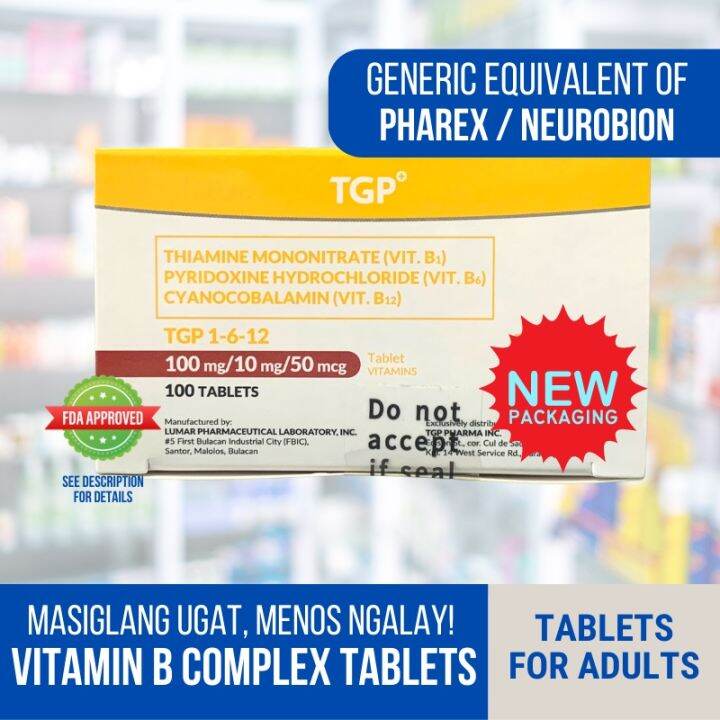 (Neurobion / Pharex Alternative) B Complex B1 B6 B12 Tablets | Lazada PH