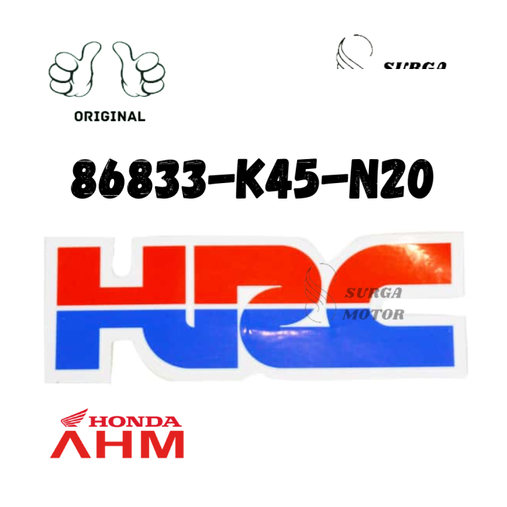 Sticker Stiker Logo Tempelan Emblem Mark Tulisan HRC 85MM Motor CBR150R ...