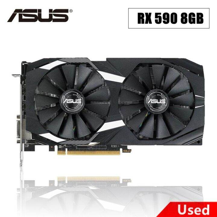 การ์ดจอ ASUS 1มือสอง AMD RX 590 8GB การ์ดการ์ดจอ GPU สำหรับขุด GDDR5 ...