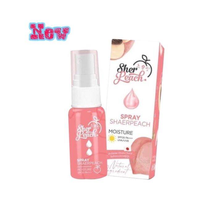 ใหม่ Spray Sherpeach Moisturizing SPF30 PA+++ แพคเกจใหม่ สเปรย์น้ำแร่กันแดดสูตรลูกพีช ผิวฉ่ำวาว ...