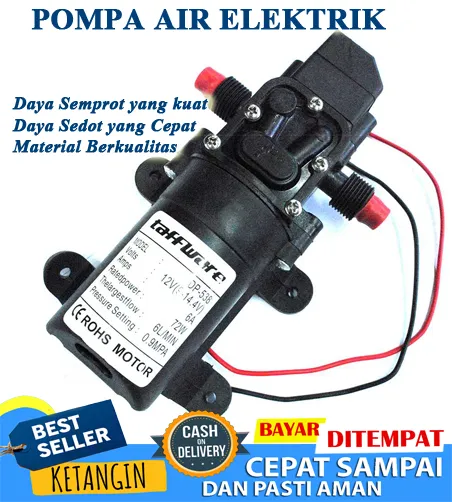 Pompa Air Elektrik High Pressure 12V 72W 130PSI - Pompa Alat Cuci Motor ...