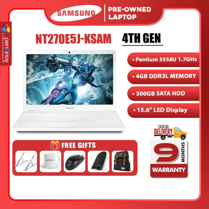 Laptop Samsung NT270E5J-KSAM / Pentium 3558U / 4GB DDR3L / 500GB HDD / 15.6" Display | Lazada PH