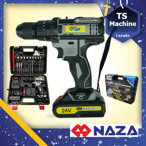 NAZA สว่านกระแทกไร้สาย 24V พร้อมอุปกรณ์ NZ-580 | Lazada.co.th