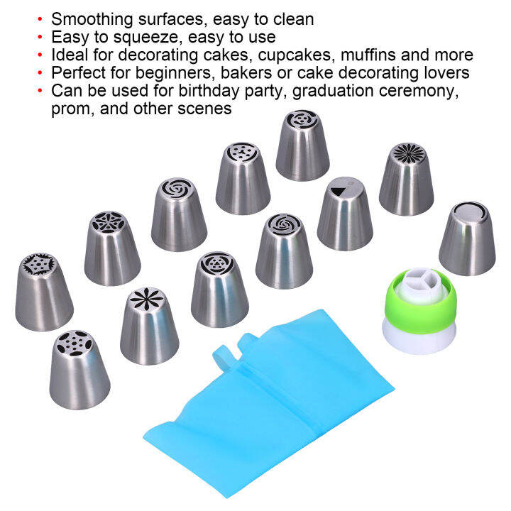 Flower Frosting Tip, Piping Tip Set Various Styles Easy Cleaning for ...