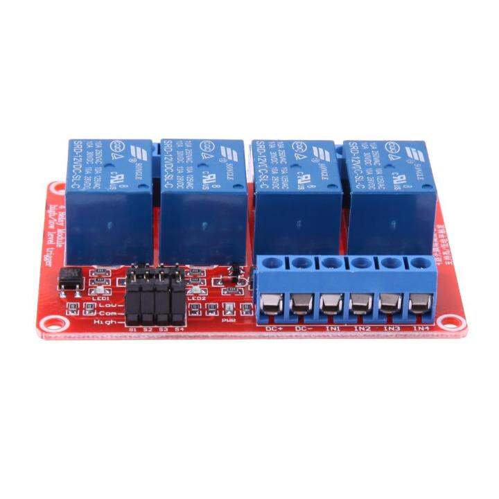 4-Channel 12V Relay Module with Optocoupler H/L Level Triger for ...