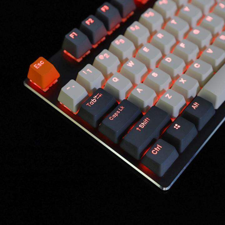 YMDK Double Shot 108 Dyed PBT Shine Through OEM Profile Rainbow Carbon ...