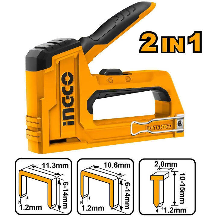 INGCO 2 in 1 Super Select Staple Gun Tacker Tucker HSG1406 ING-HT ...