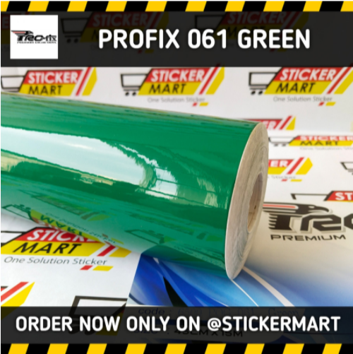 Stiker Vinyl Profix Roll Glossy warna GREEN (lebar 45cmX15M) utk lemari, kabinet, motor, mobil ...