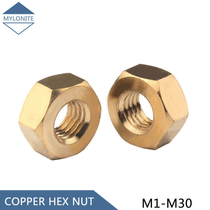 Ready Stock Solid Brass Copper Hex Hexagon Nuts for M1.4 M1.6 M2 M2.5 M3 M4 M5 M6 M8 M10 M12 M14 ...