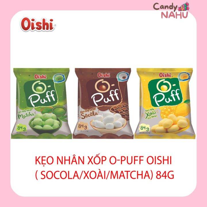 Kẹo Nhân xốp O-Puff Oishi ( Socola, xoài, matcha) 84g | Lazada.vn