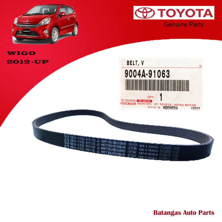 GENUINE TOYOTA ALTERNATOR BELT 9004A-91063 ( 6PK1155 ) for WIGO 2012-UP ...