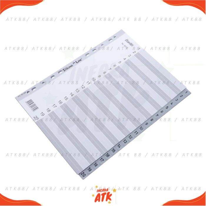 Bantex Numerical Indexes A4 20 Pages (1-20 index) #6213 Pembatas File ...