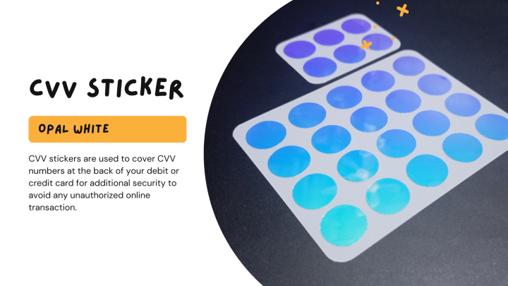 CVV Sticker Anti-Theft Vinyl Sticker for Debit and Credit Card; Opal ...