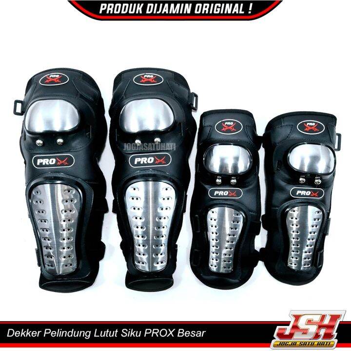 Deker pelindung lutut siku PRO X besi snless dekker kaki lengan motor trail knee elbow guard ...