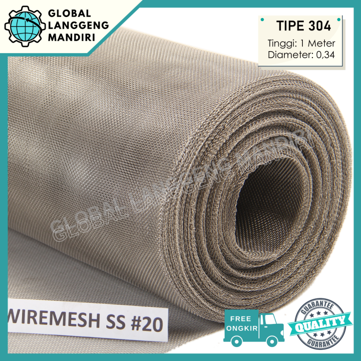 WIREMESH 20 STAINLESS (1M) TIPE 304 / KAWAT NYAMUK TEBAL / SARINGAN ...