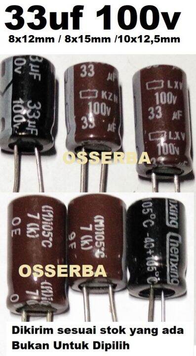 3 buah Elco 33uf 100v Elko Electrolytic Capacitor | Lazada Indonesia