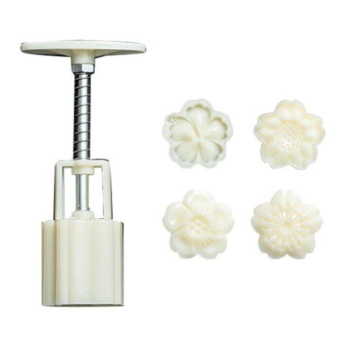 Mooncake Acuan 4Pcs 3D Cherry Sakura Setem Tong Tangan Tekan Bulan Kek ...