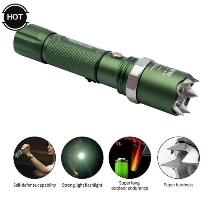 Hidden Attack Flashlight Self Defense Tactical Led Electric Torch ...