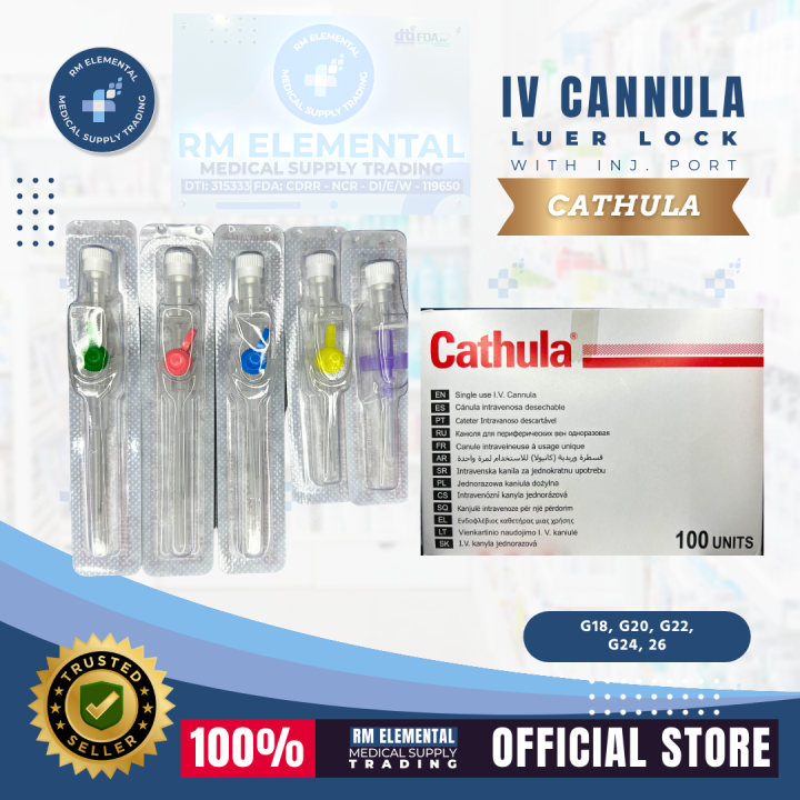 CATHULA IV Cannula With Luer Lock SOLD PER PIECE GAUGE-18, 20, 22, 24 ...