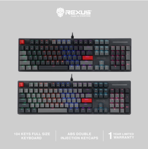 Rexus Keyboard Gaming Heroic KX5 Full Size RGB Led KX-5 | Lazada Indonesia