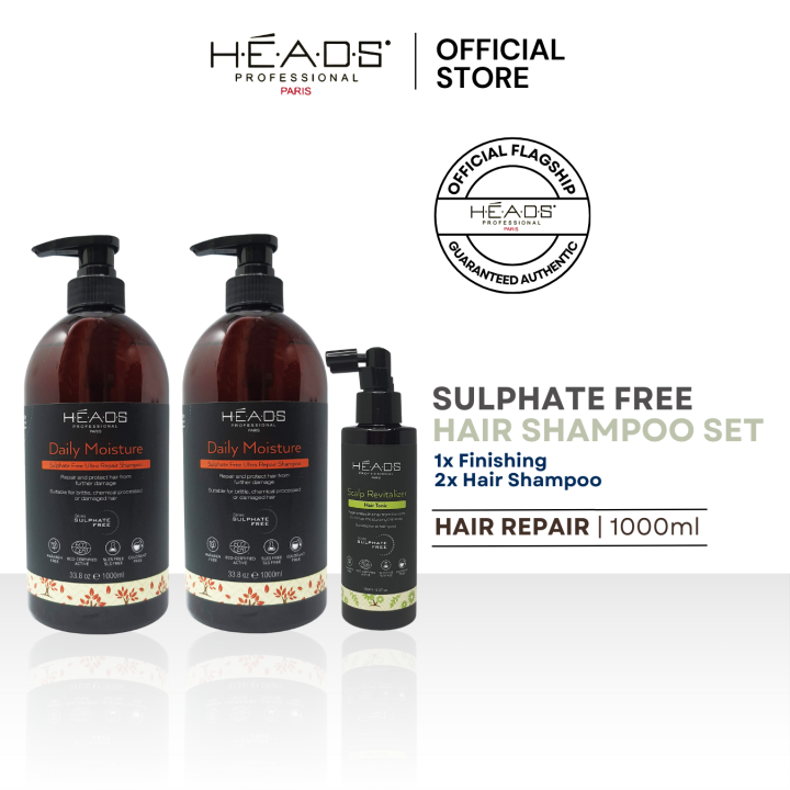 HEADS Sulphate Free DUO Hair Shampoo Set for Hair Loss, Dandruff, Oily ...